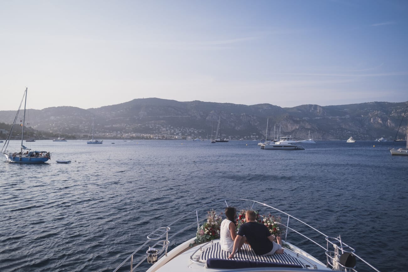 French Riviera Sunset Yacht Proposal